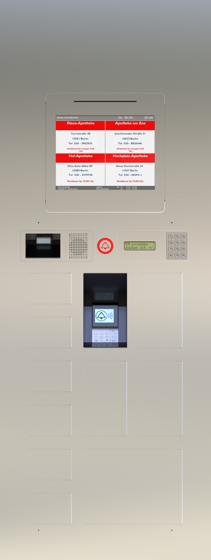 Referenz-Systeme - DACOS GmbH - Apotheken-Notdienstanlagen & Abholfächer